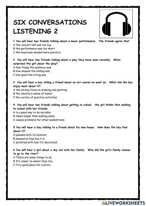 English Listening Exercises Elementary Level Active Listenin