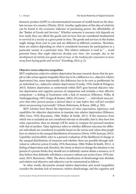Solution The Social Relativity Of Digital Exclusion Applying Relative Deprivation Theory To