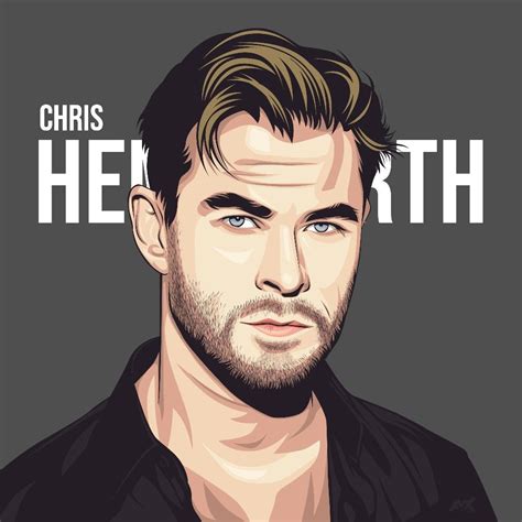 Chris Hemsworth Vector Vector Portrait Vector Portrait
