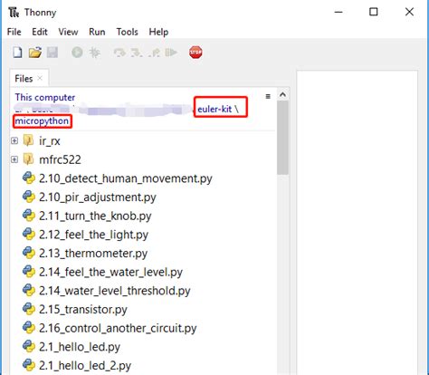 Download And Upload The Code Sunfounder Euler Kit For Raspberry Pi Pico Documentation