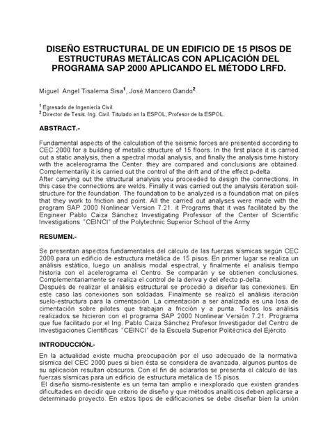 DiseÑo Estructural De Un Edificio Pdf Fundación Ingeniería Diseño