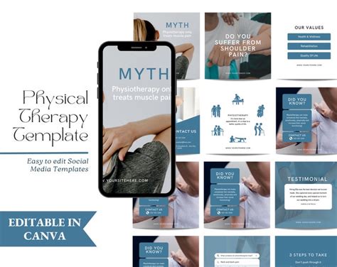 Physio Social Media Templates Massage Therapy Instagram Post Social