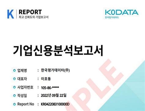 기업신용분석보고서kr2 공공입찰용신용평가 조달청신용평가 신용등급확인서 나라장터용신용평가 기업신용조회 거래처신용조회 크레탑 Cretop 공공용신용평가
