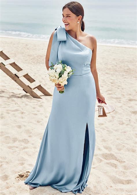 Trumpetmermaid One Shoulder Sleeveless Floor Length Stretch Satin Plus