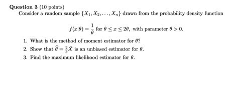 solved question 3 10 points consider a random sample