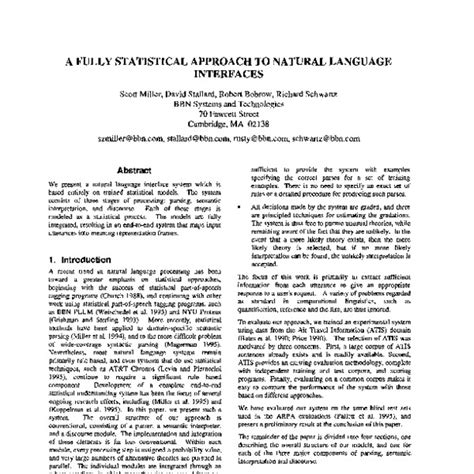 A Fully Statistical Approach To Natural Language Interfaces Acl Anthology