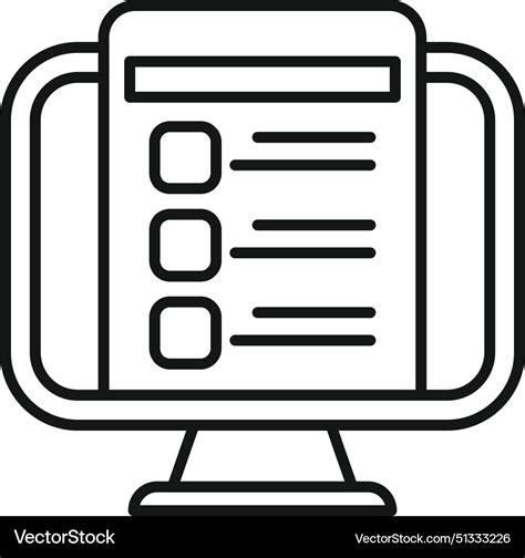 Flat Line Icon Of Online Survey Or Form Royalty Free Vector