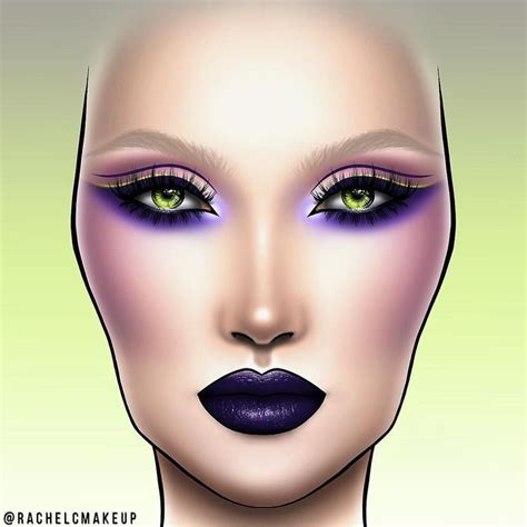 Witchy Reverse Smoky Eye Makeup Face Chart Cabelo