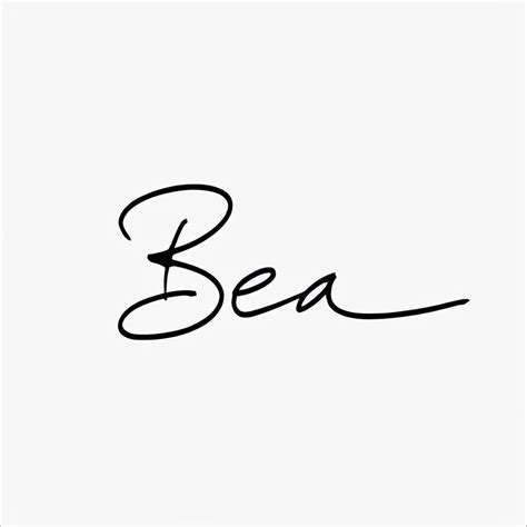 Elegant Cursive Bea Monogram Design On White Background Monogram Playground