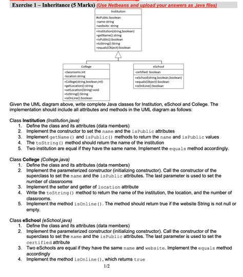 Solved Given The Uml Diagram Above Write Complete Java