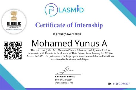 Datascience Ai Machinelearning Internship Careergrowth Opportunities Plasmid Hr