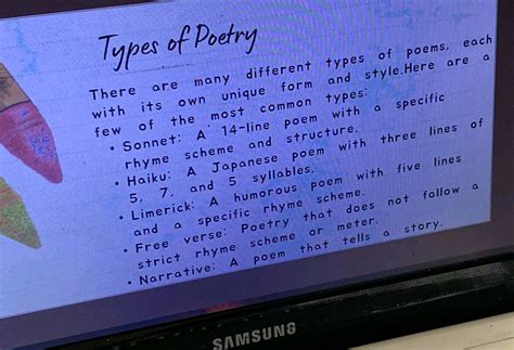 Types Of Doetry There Are Many Different StudyX