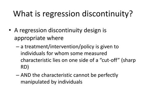 Ppt What Is Regression Discontinuity Design Powerpoint Presentation