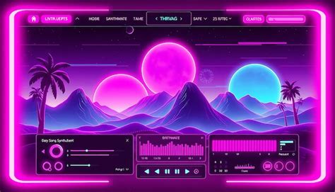 Synthwave Layout For A Music Streamer With Bold Neons Synthwave