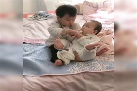 自从二胎生了个弟弟姐姐每天是这样对他的真是太搞笑了