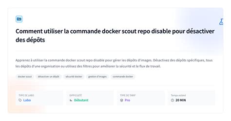 Comment Utiliser La Commande Docker Scout Repo Disable Pour Désactiver Des Dépôts Labex