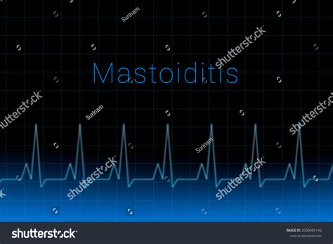Mastoiditis Disease Mastoiditis Logo On Dark Stock Illustration