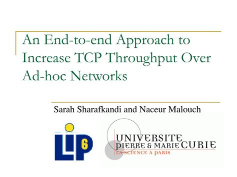 Ppt An End To End Approach To Increase Tcp Throughput Over Ad Hoc