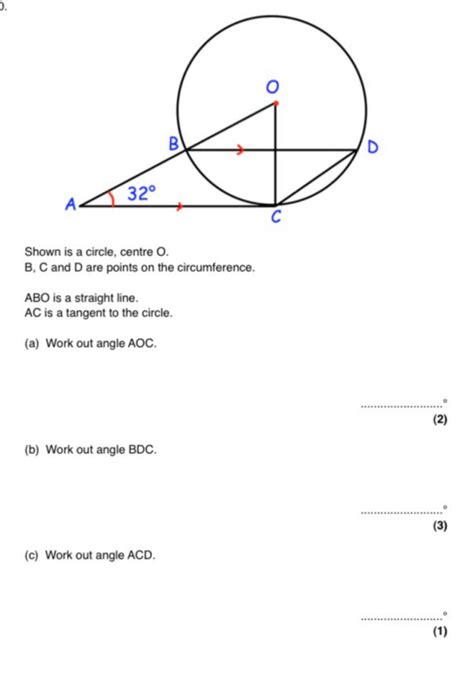 Solved Shown Is A Circle Centre O B C And D Are Points On The Circumference ABO Is A