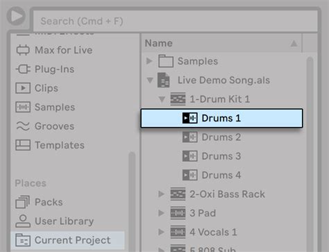 Managing Files And Sets — Ableton Reference Manual Version 12 Ableton