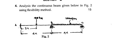 solved analysis the continuous beam given below in fig 2