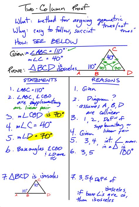 grade 11 applied aardvark math two column geometric formal proof