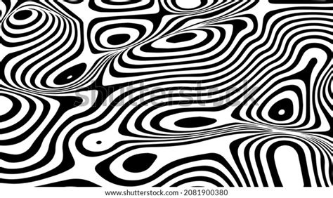 Optical Illusion Abstract Striped Wavy Background Stock Vector Royalty Free 2081900380