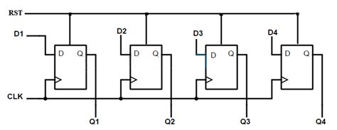 4 Bit Shift Register Circuit Diagram