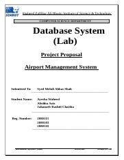 Database Systems LAB Project Proposal P Docx Shaheed Zulfikar Ali Bhutto Institute Of