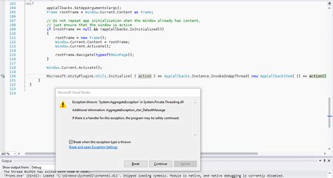 Exceptions In Win10 Master Build Unity Engine Unity Discussions