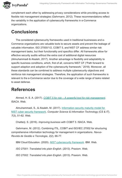 Cybersecurity Framework And Technology Governance 1189 Words Research