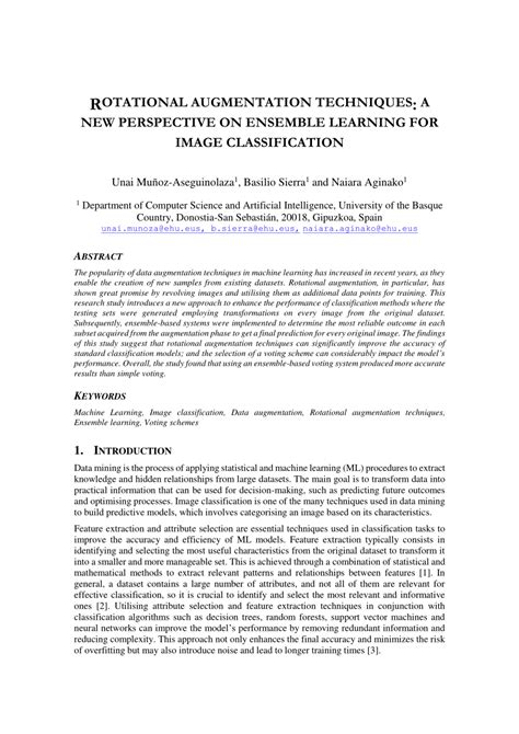 Pdf Rotational Augmentation Techniques A New Perspective On Ensemble