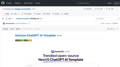 Github Chatgpt Ai Template Featuresalternatives Toolerific