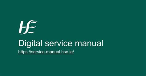 Hse Digital Service Manual