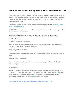 PPT How To Fix Windows Update Error Code 0x80070643 PowerPoint