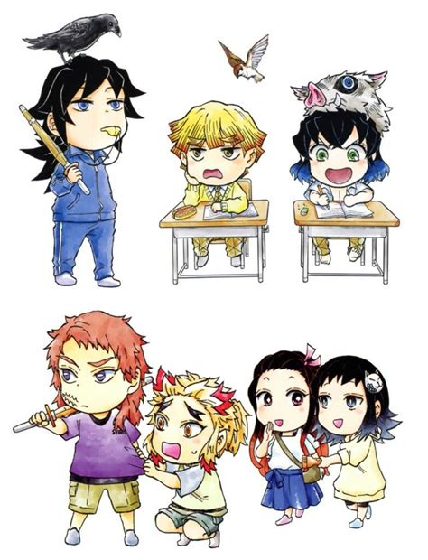 Kimetsu Academy Anime Demon Slayer Anime Chibi