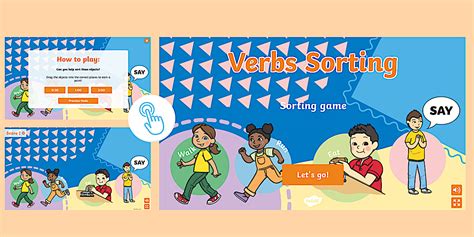 interactive sorting verbs activity cfe first twinkl