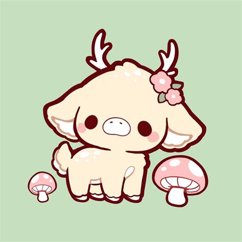 Fawn Cow Drawing With Mushrooms Emmas Instagram Post