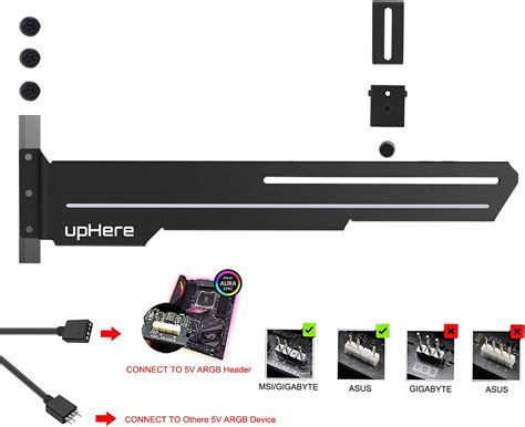 UpHere GPU Brace Support Video Card ARGB LED Graphics Card Sag Holder Holster Bracket Single Or