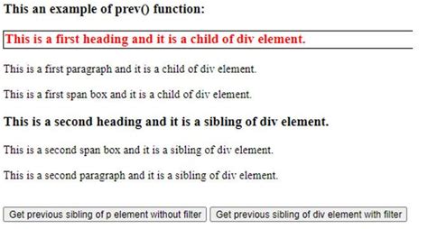Jquery Prev Working Of Jquery Prev Function Examples