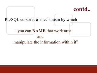 PLSQL Cursors PPT