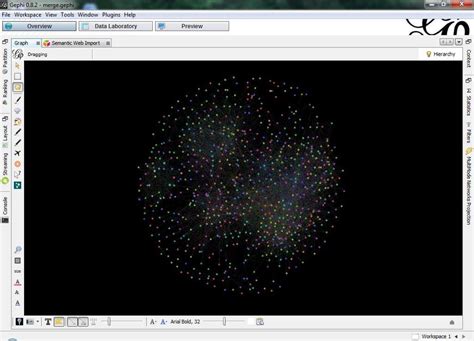 Graph Display In Gephi Software Based On A Specific Field Related To