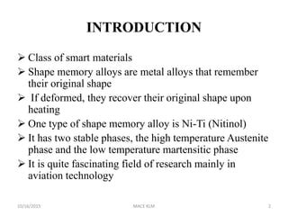 SHAPE MEMORY ALLOY PPTX Geology Science