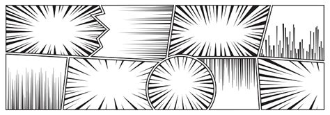 만화 효과 벡터 배경 만화 속도 라인 세트 모션 프레임 방사형 줌 추상 패턴 검은 선 폭발 스트라이프 일러스트레이션 만화책에 대한 스톡 벡터 아트 및 기타 이미지 Istock