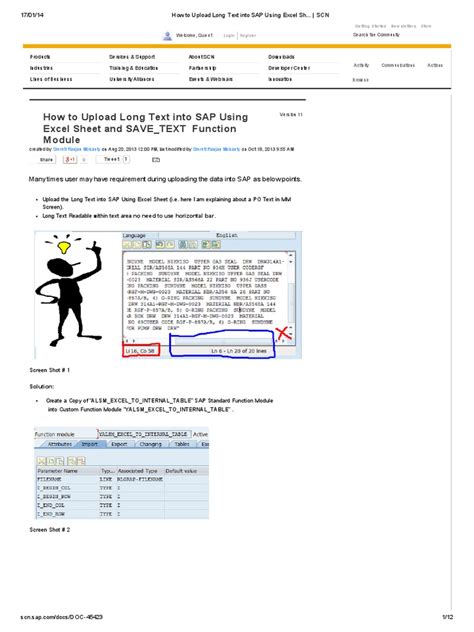 How To Upload Long Text Into Sap Using Excel Sh Pdf Filename Microsoft Excel