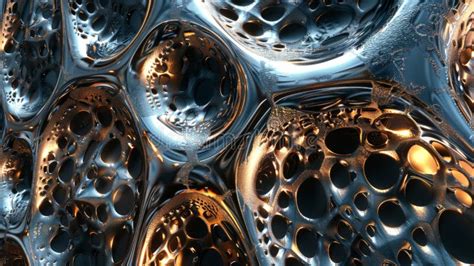 Abstract Metallic Texture With Circular Openings Stock Illustration