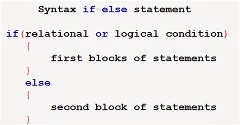 C Programming If Else Statement