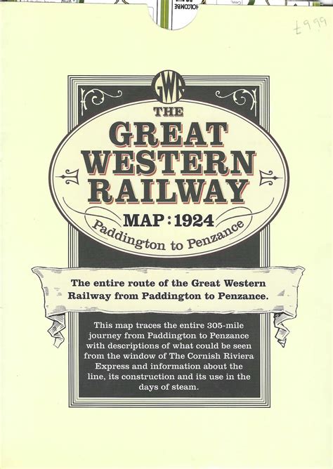 The Great Western Railway Map 1924 Paddington To Penzancee Sanddrt