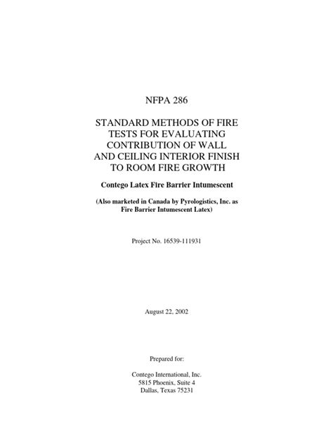 Nfpa 286 Fire Test Method Overview Pdf Thermocouple Duct Flow