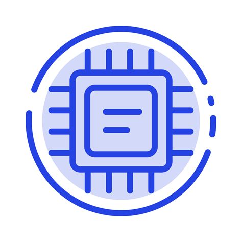 Cpu Microchip Processor Blue Dotted Line Line Icon Vector Art At Vecteezy